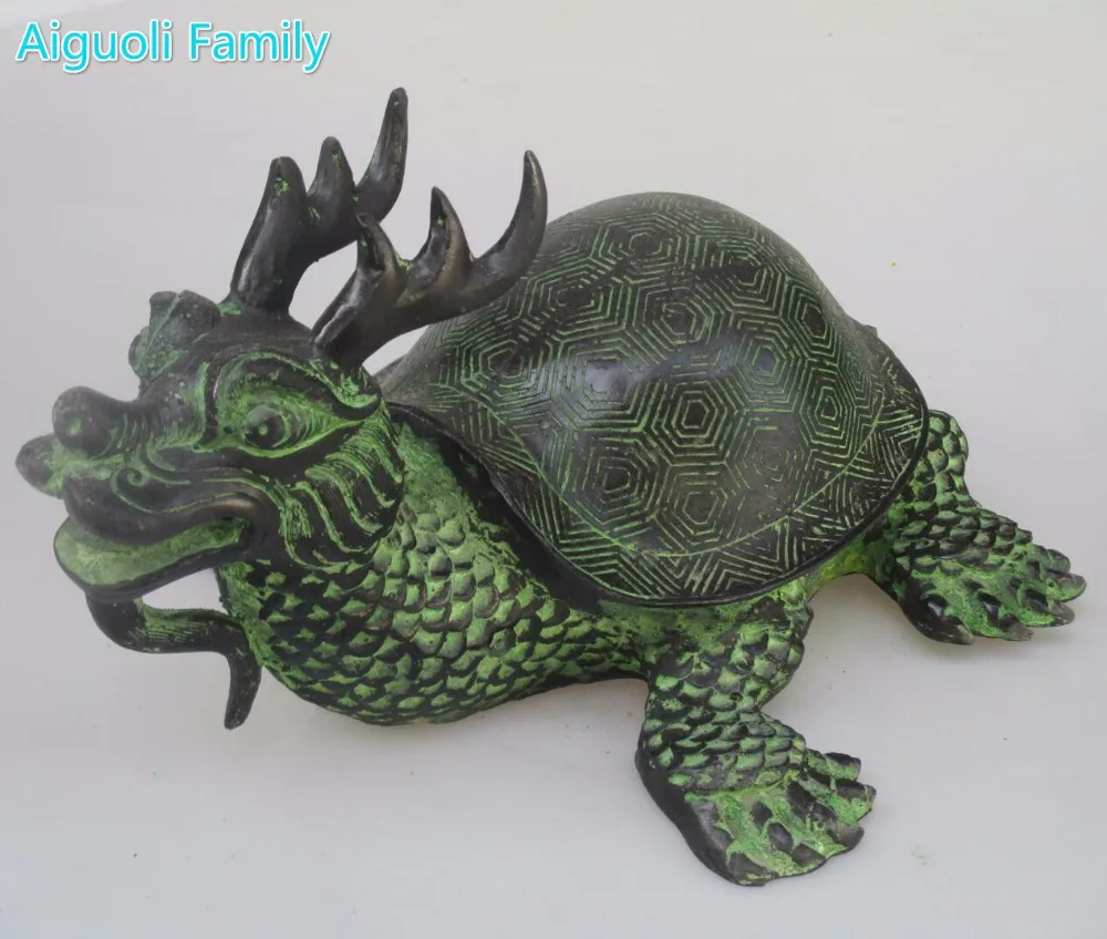 Art collection Chinese Bronze Dragon Turtle Statue/Big Feng Shui Turtle ...
