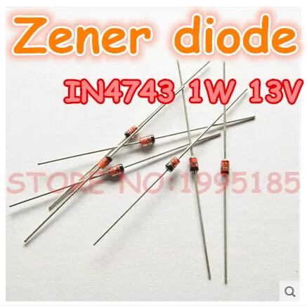 New 100pcs/lot In4743 1w 13v 1n4743 4743 Zener Diode - Voltage ...
