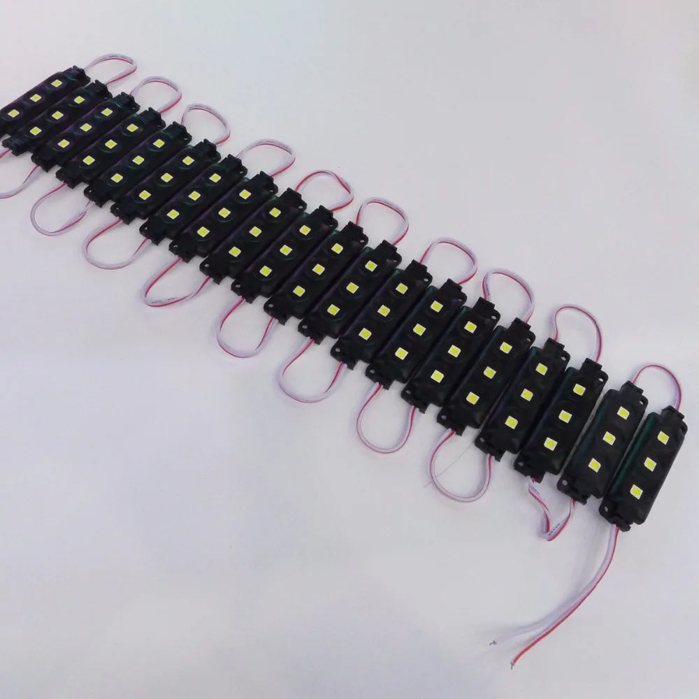 20PCS 5050 3leds Black Shell Injection Led Module 12V DC 0.75W White ...