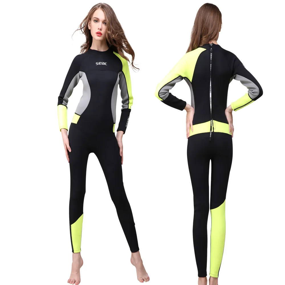 Seac womens surf swimwear wetsuit 3mm diving clothes full body suit ...