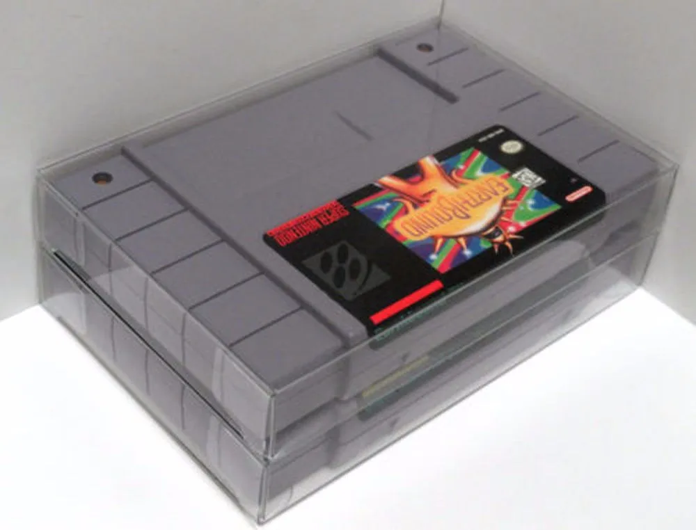 50 pcs Clear Case Para Nintendo SNES Cartucho CIB Protetores de Arquivo ...