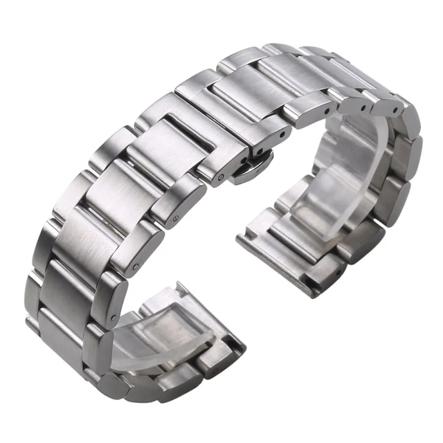 Solid 316L Stainless Steel Watchbands Silver 18mm 20mm 21mm 22mm 23mm 24mm Metal Watch Band ...
