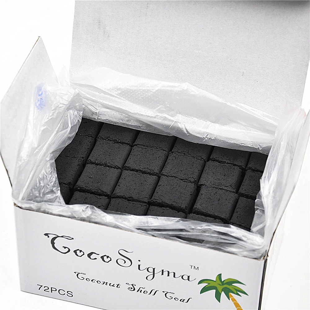 72 Cubes/Box "COCO Sigma" Coconut Hookah Charcoal" Premium Shisha ...