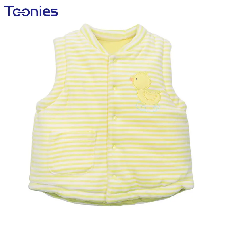 Autumn Winter Striped Baby Vest Cute Cartoon Girls Jackets Cotton ...
