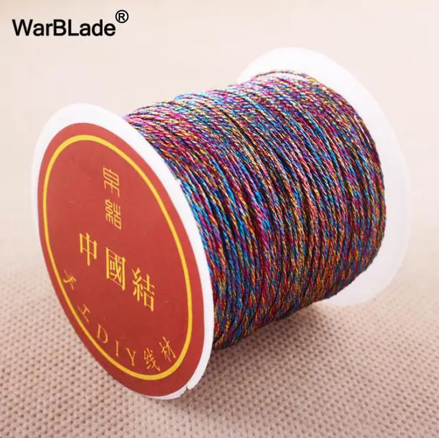 Gold Silver Cord 0.2mm 0.4mm 0.6mm 0.8mm 1mm Nylon Cord Thread String ...