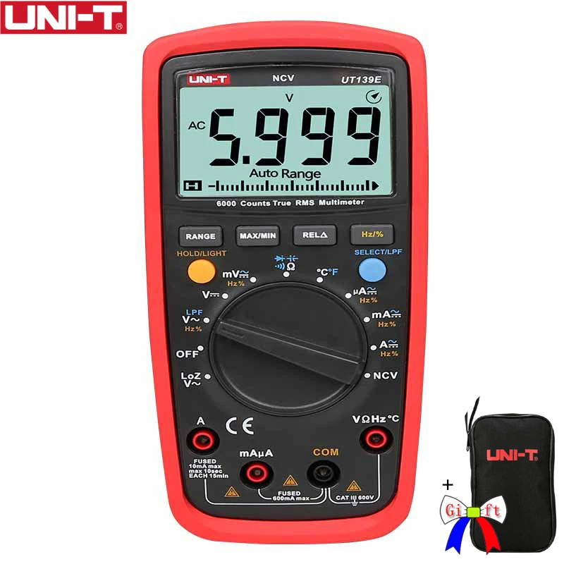 UNI T UT139E True RMS Digital Multimeter CAT III 600V Temperature Probe ...