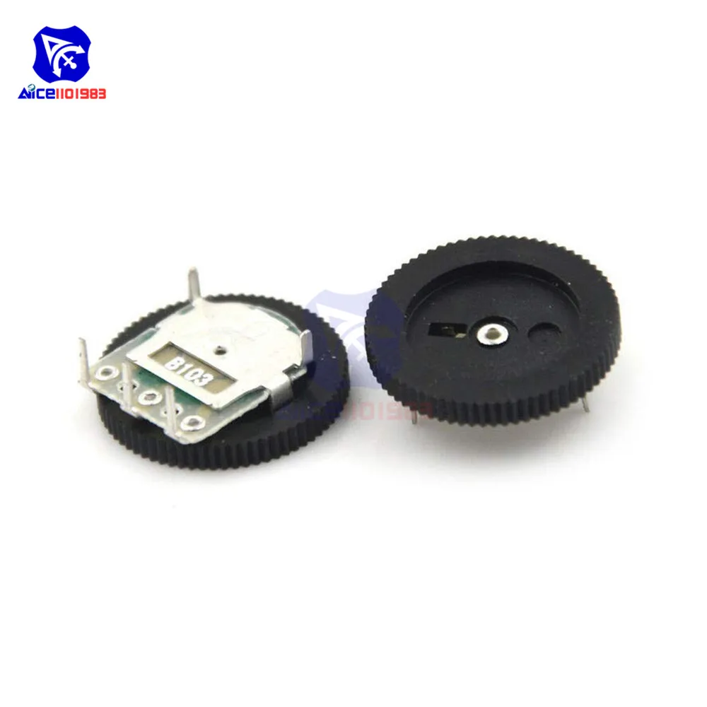 1 Piece Volume Wheel Gear Potentiometer B103 10K Ohm 3-Pin Single ...