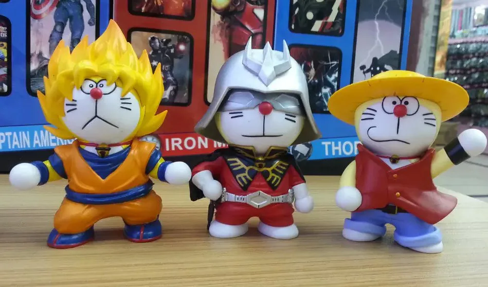 Doraemon Cos Goku Action Figures Gundam Luffy Doll 1/9 scale painted ...