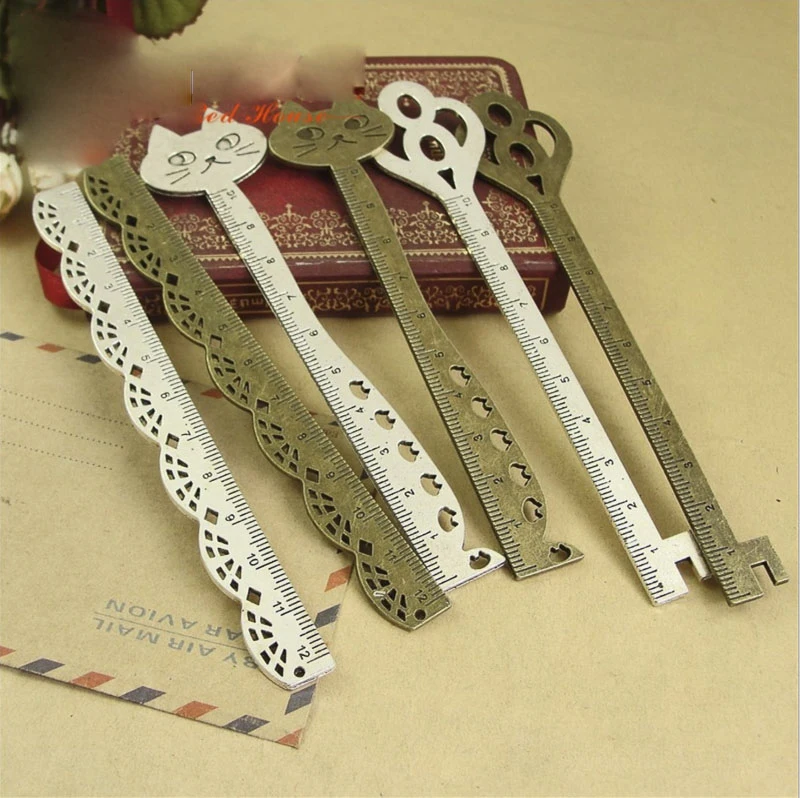 5pcs-lot-Antique-Vintage-Metal-Ruler-Vintage-Style-Handmade-Cat-key ...