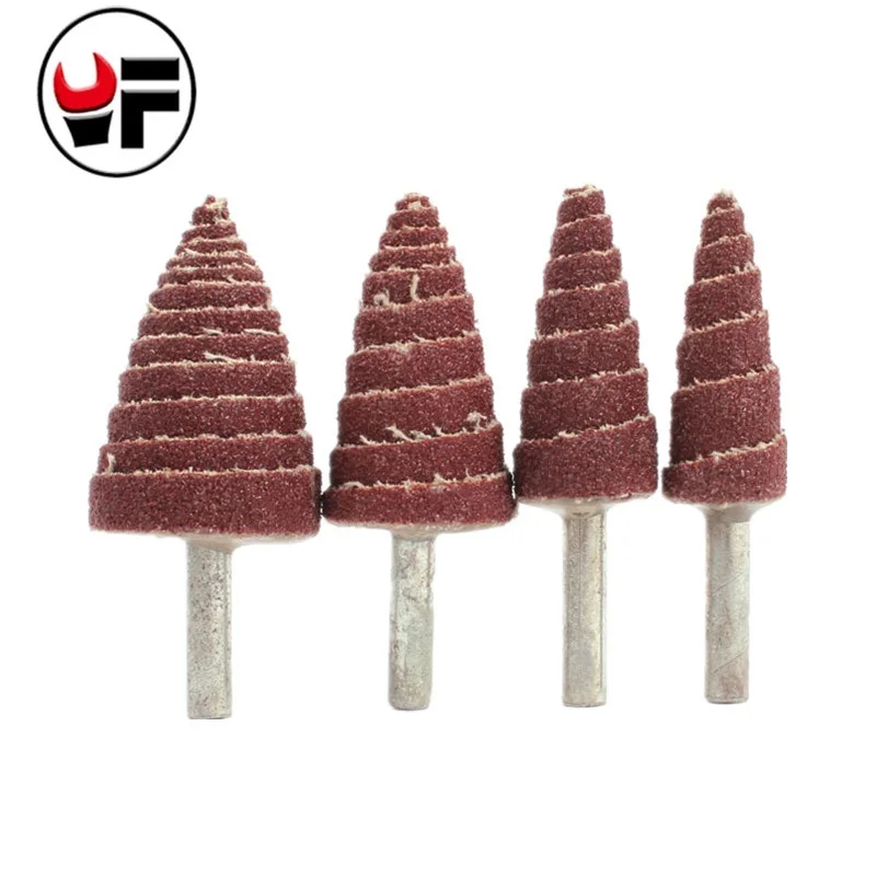YOFE 5PC 80# Tapered Cone Grinding Head Pointed Impeller Emery Cloth ...