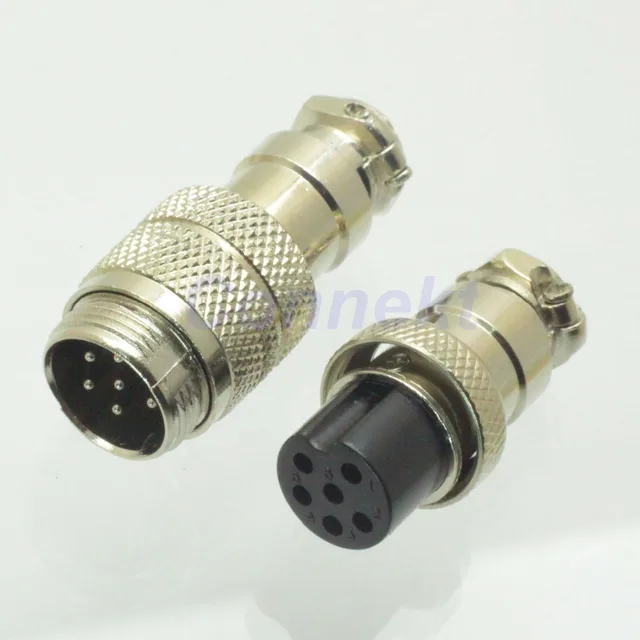M16 16mm 6 Pin screw type Electrical Plug socket male and female ...