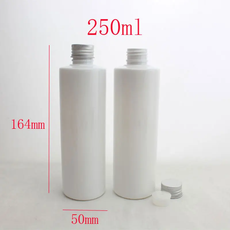 250ML-White-Flat-Shoulder-Plastic-Bottle-250CC-Lotion-Toner-Travel ...