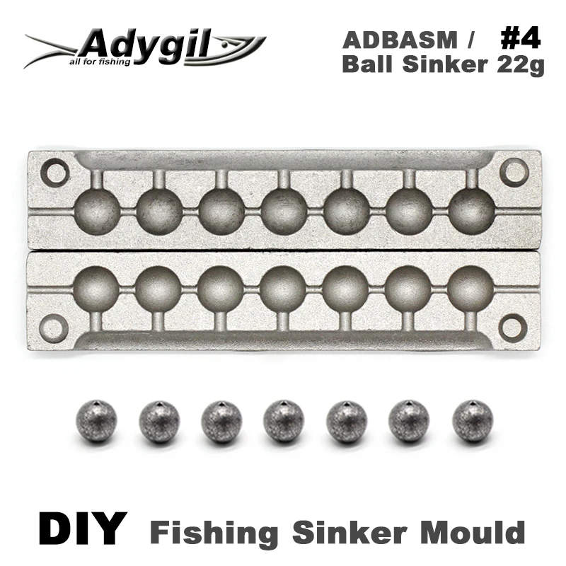 Adygil DIY Fishing Ball Sinker Mould ADBASM/#4 Ball Sinker 22g 7 ...