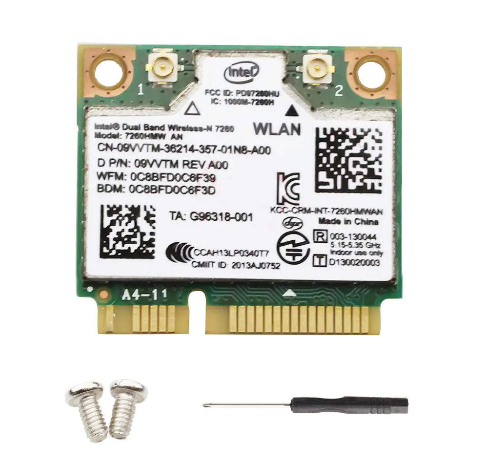 Wireless For Intel 7260hmw An Mini Pci-e Wifi Card 300mbps Dual Band 802.11agn 2.4g/5ghz ...