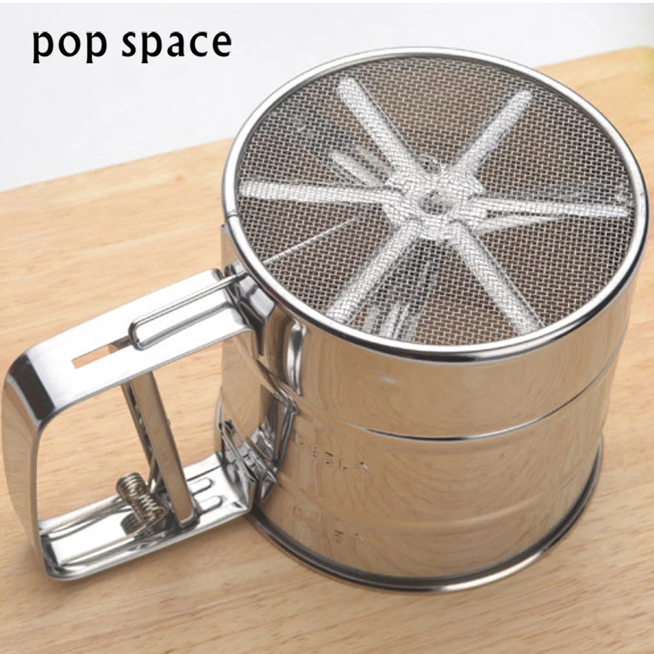 Pure Stainless Steel Flour Sieve colander Powdered Sugar Filter Mesh ...