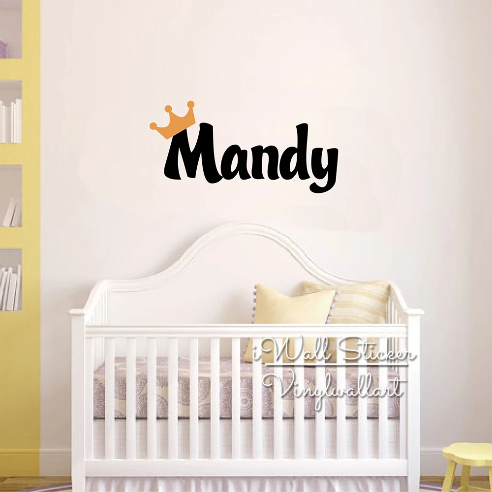 Taç Adı Duvar Sticker Bebek Kreş Kız Adı Duvar Çıkartması Çocuk Odası ...