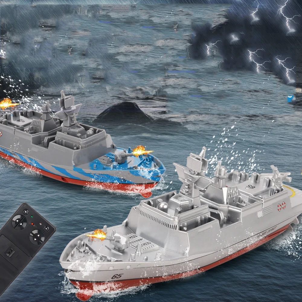 RC Barco de 2,4 GHz militar de juguete de Control remoto modelo de nave ...