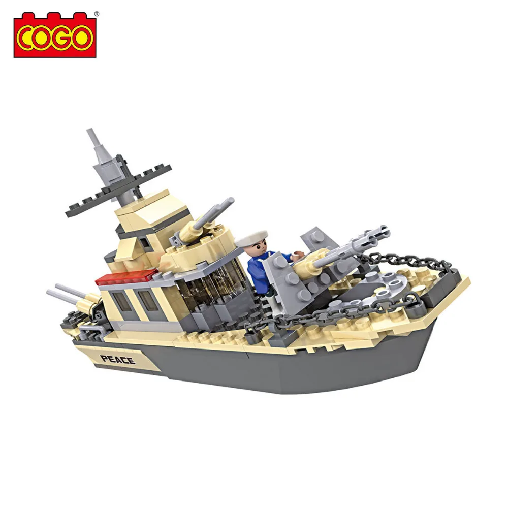 231PCS COGO Blocks Military Ships Warship Model Building Brick Block ...
