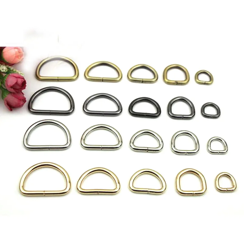 20mm D Ring Metal Handbag Hardware Findings, Silver Black Brass 3/4" 3 ...