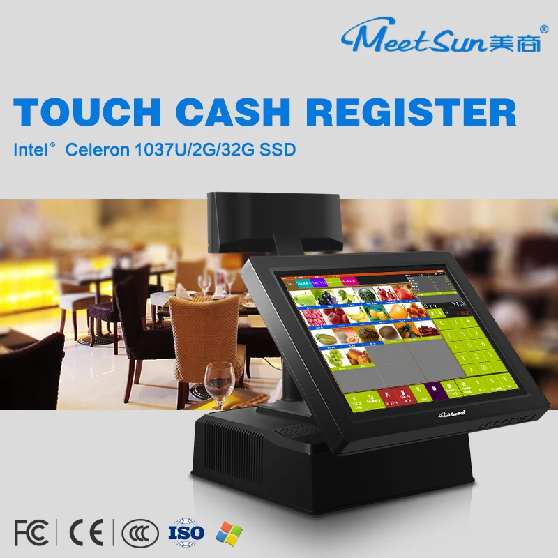 15 Inch Touch Dual Screen Retail POS Touch Screen Till / Touch POS ...