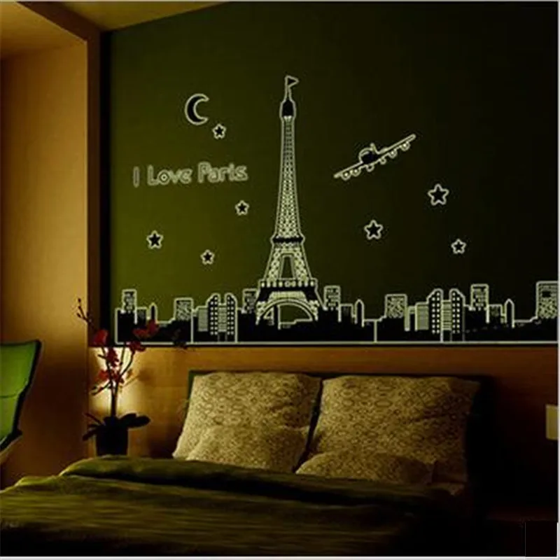 Classic Tower Luminous Fluorescence Wall Stickers Home Decor Poster ...