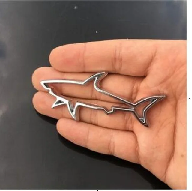 3D Personalized Shark metal logo Car Styling Sticker Car Boot Emblem ...