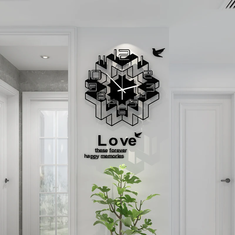 Креативные настенные часы современный дизайн с настенными стенками бесшумные черные Подвесные