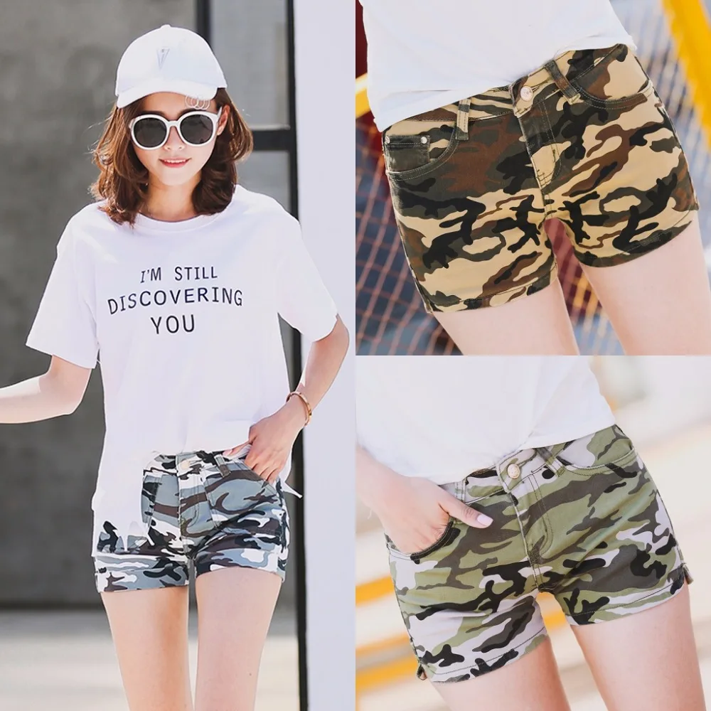 2018 Sexy Denim Shorts Women Low Waist Short Camouflage Women Girl ...
