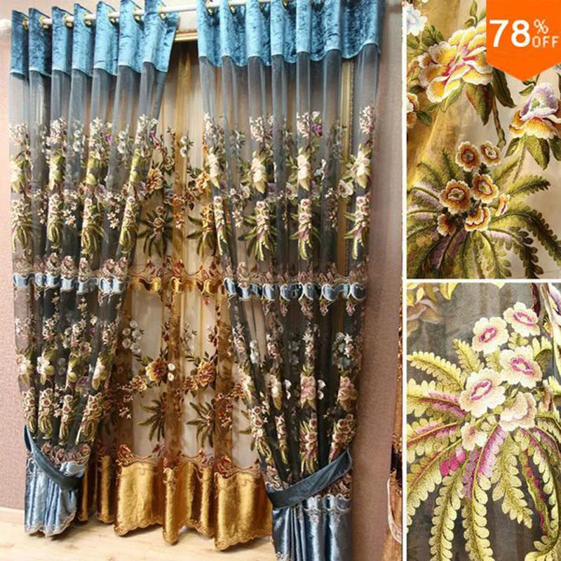 Drapery 3d S Flowers Eyelet Decoration Can Be Sheet Curtain Decorations ...