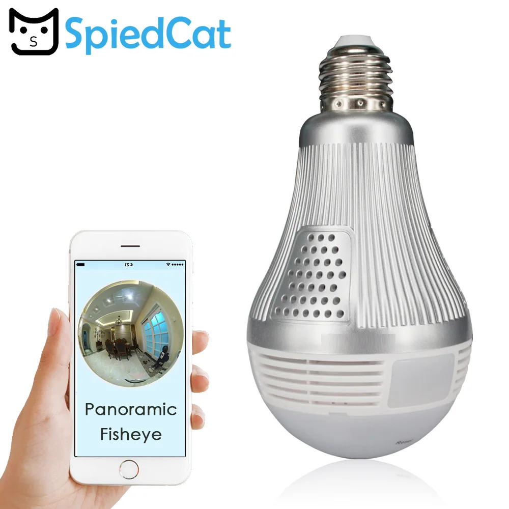 360 Camera Security CCTV Mini Wireless IP Lamp Cameras Fisheye ...