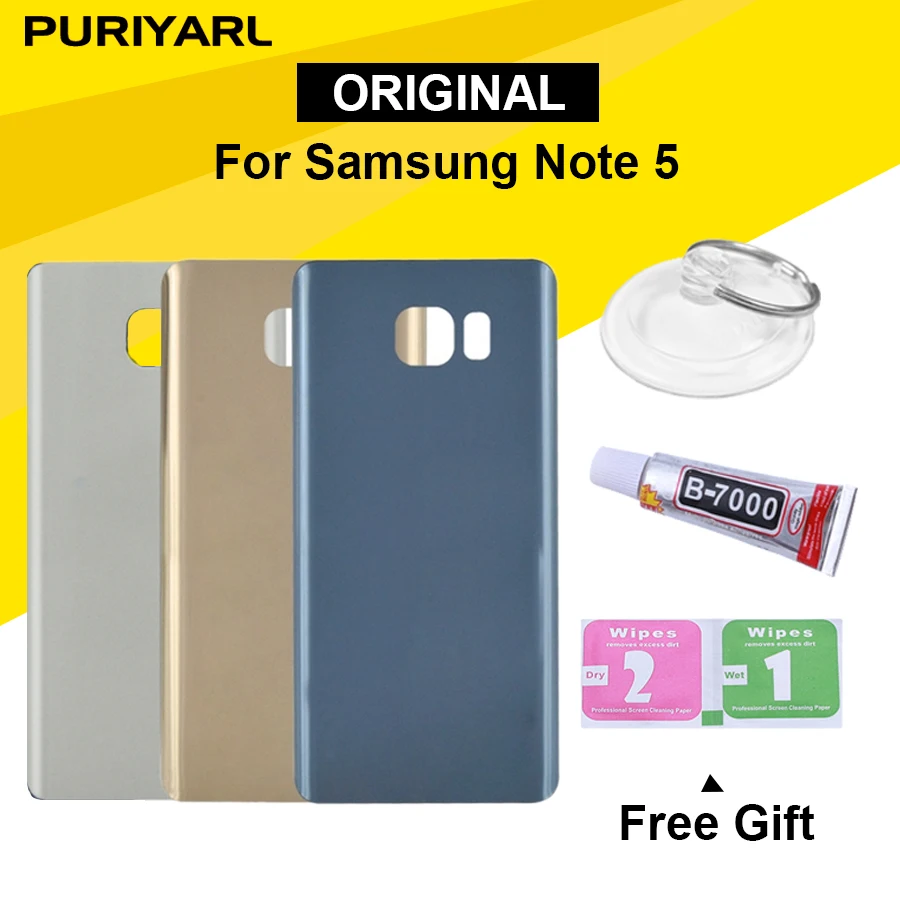 ORIGINAL Back Housing Glass For Samsung Galaxy Note 5 Back Cover Case Note5 N920A N9200 SM N920 ...