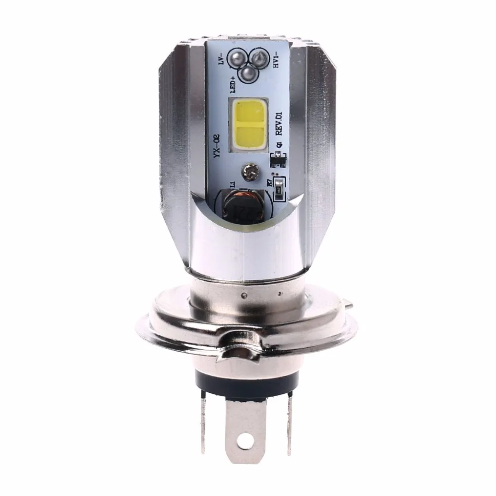 1pc H4 Motorcycle Led Headlamp 6 80v 12w Cob Bulb Motorbike Headlight