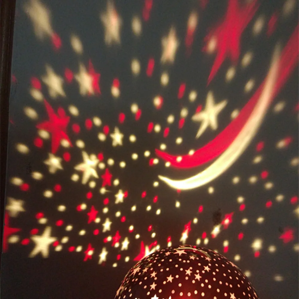 YIYANG Purple LED Night Light Projector Lamp Romantic Rotating Cosmos ...