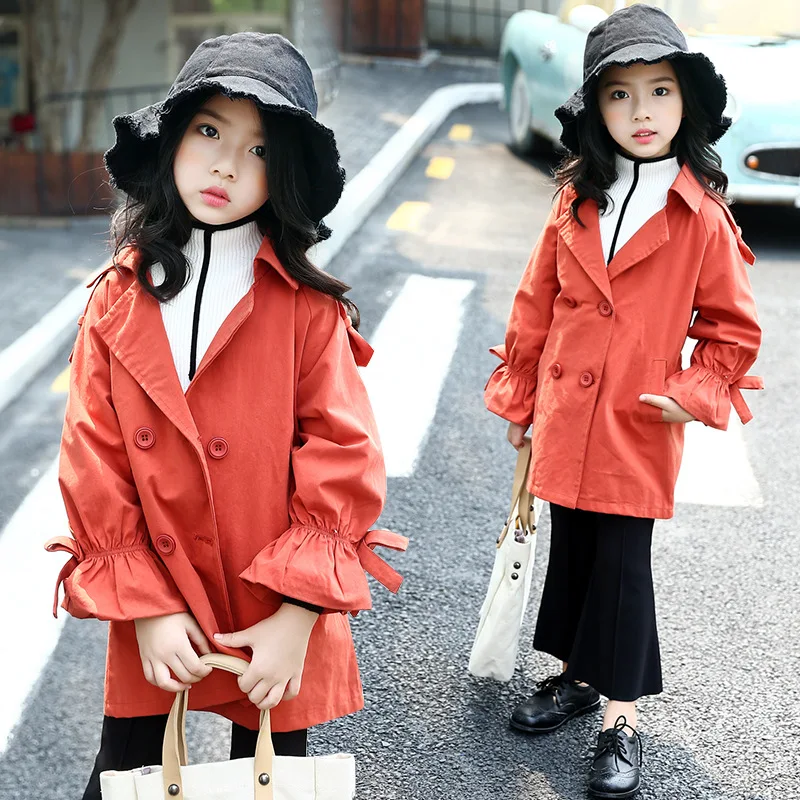 Children Spring and Autumn Clothes Kid Trench Coats Girl's 2018 Casual ...