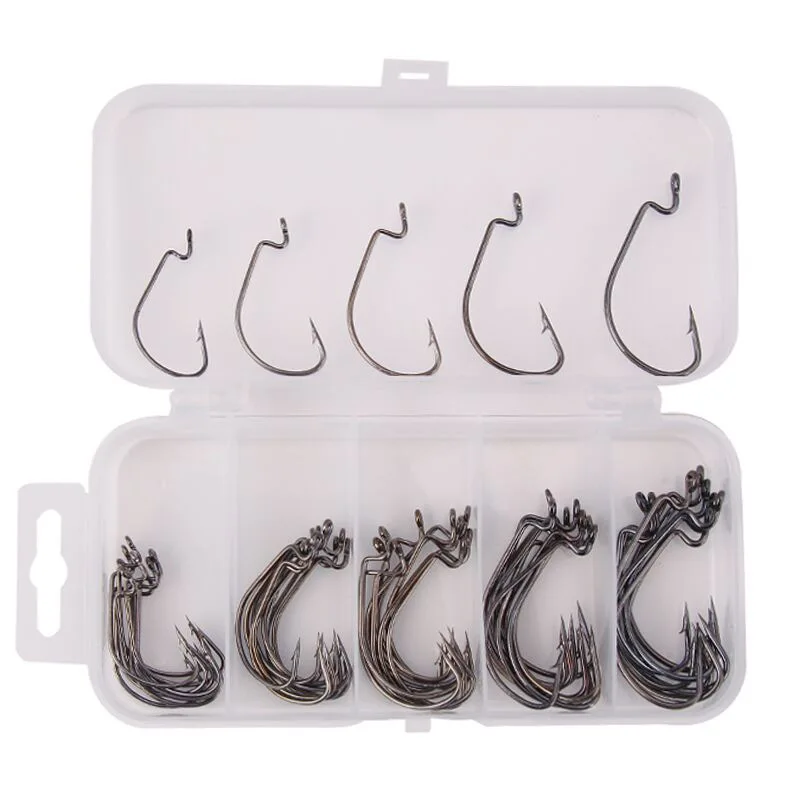 50 Pcs/lot Sea Offset Hook 2#1#1/0#2/0#3/0# Carp Snap Fishing Big Soft ...