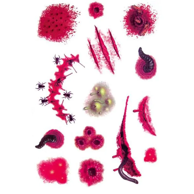 translated tattoos 5PC Wound Scab Blood Halloween Scar Tattoos ...