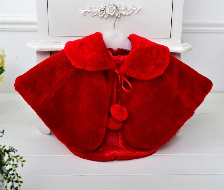 Children Newborn girl fur cape infant formal princess cape baby plush ...