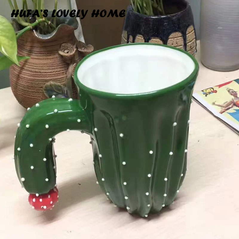 New Cactus Style Ceramic Mugs Water Container Cups Craetive Tea Milk ...