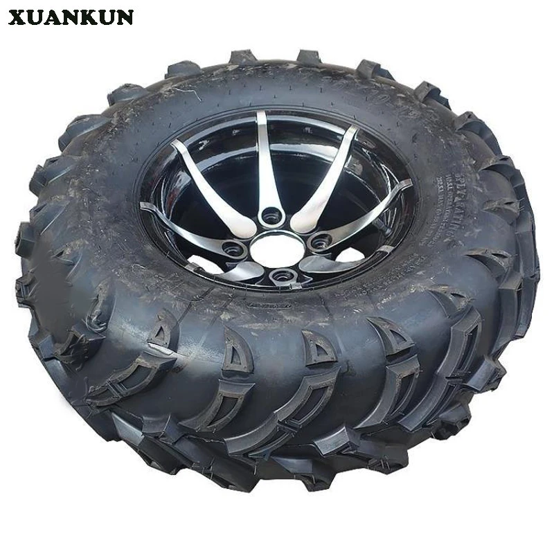 XUANKUN 4 개의 둥근 카트 ATV 25X8 12 25X10 12 인치 오프로드 타이어 알루미늄 바퀴|atv tire ...