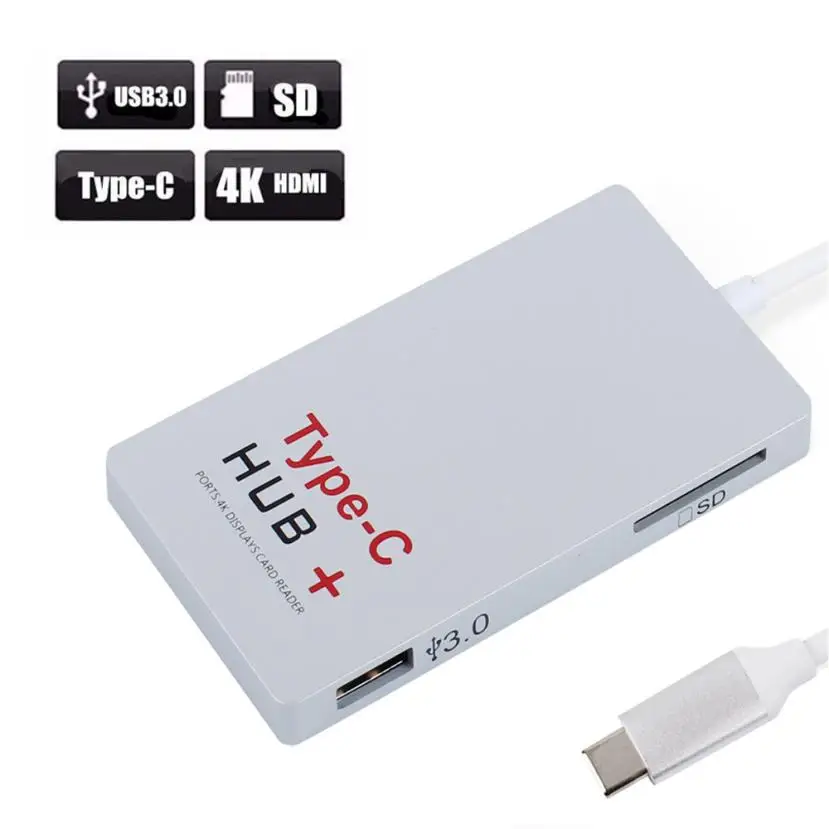 E5 Многофункциональный 6-Порты Usb 3,1 Тип c концентратор USB SD кард-ридер Поддержка карт флеш ...