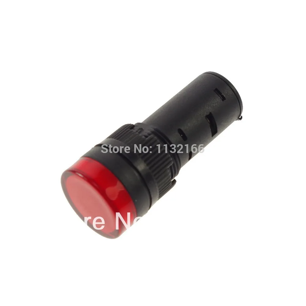 5pcs 12VDC Red 16mm Mount LED Power Indicator Signal Light 45mm Height ...
