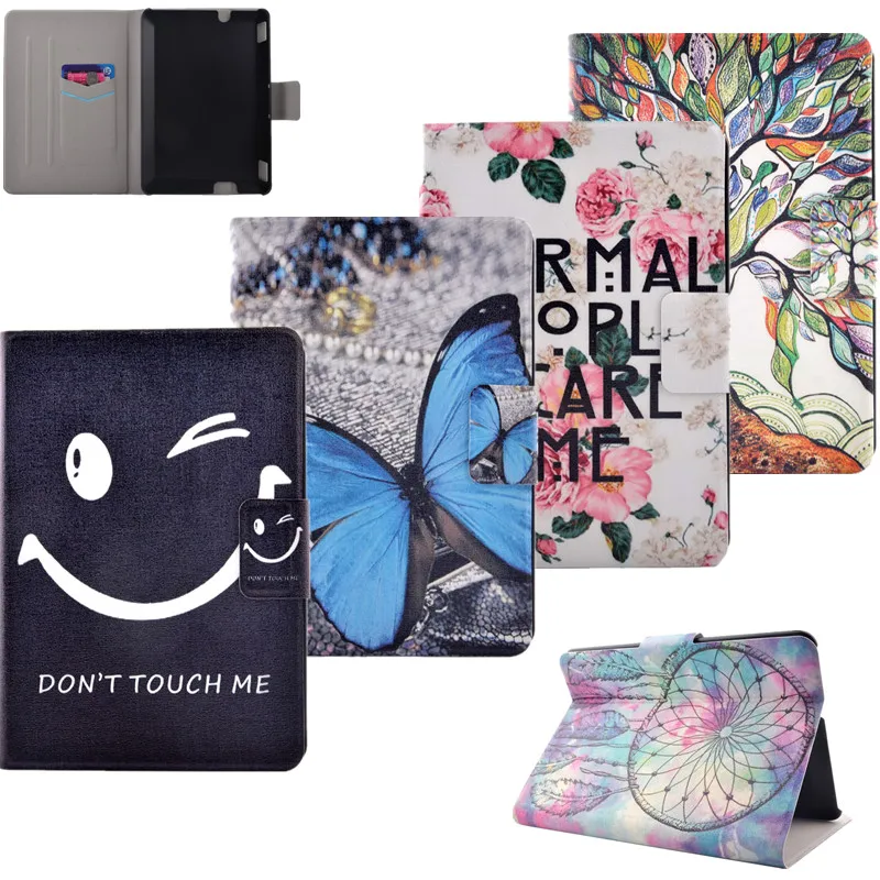 New Wallet Flip PU Leather Case Flowers Stand Cover For Amazon Kindle ...