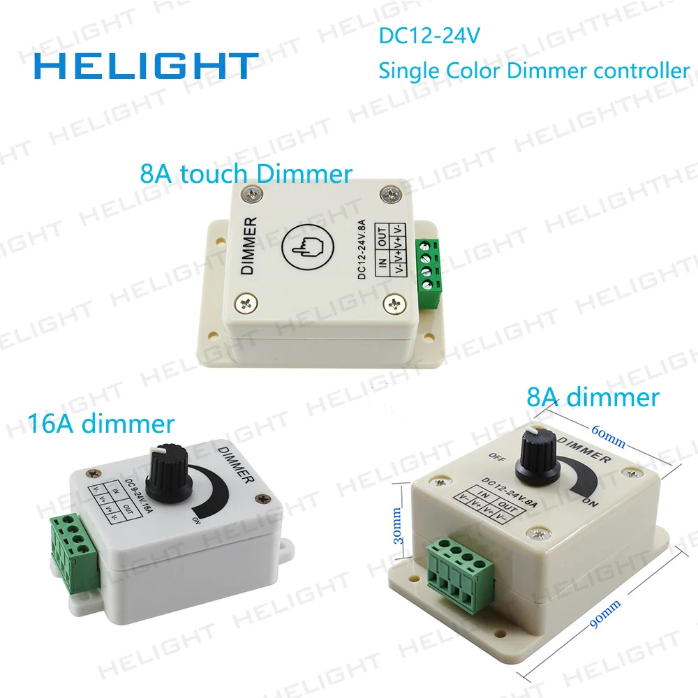 LED Dimmer controller touch dimmer controller DC12 24V 8A/16A Rotation ...