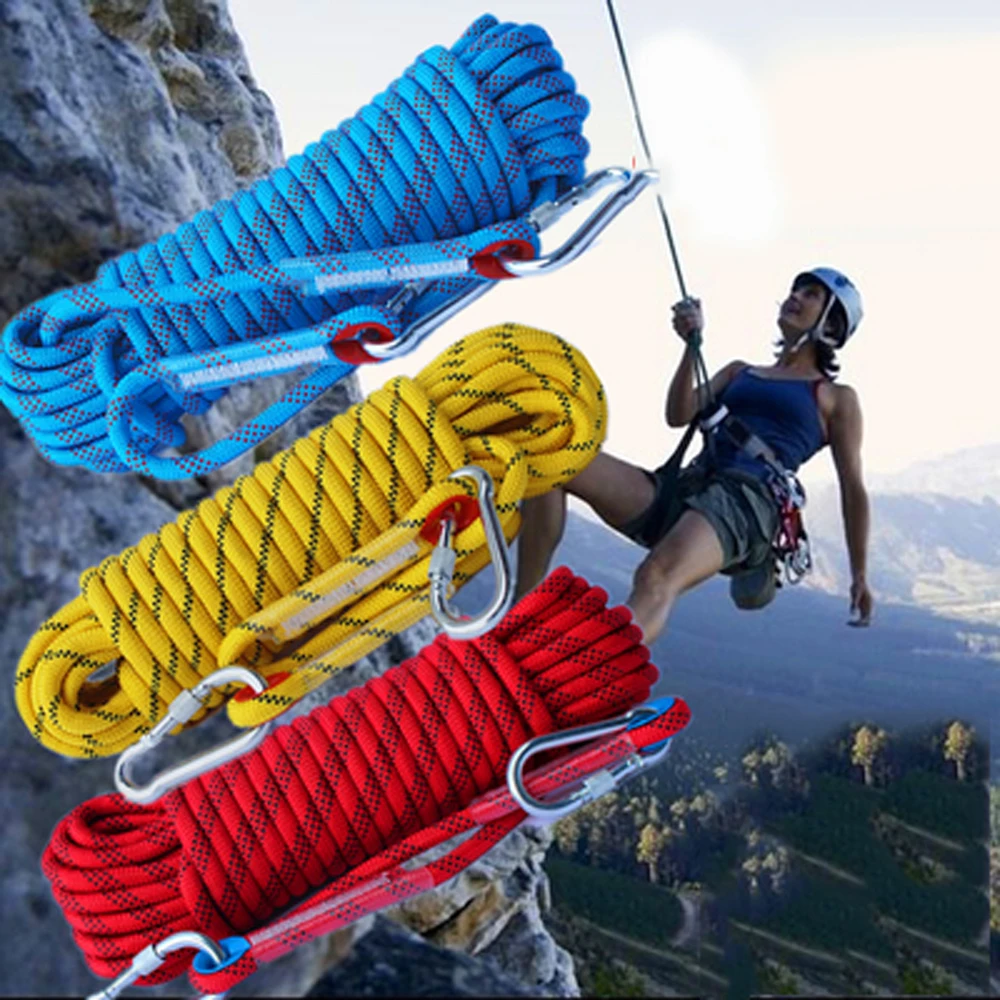Rock Climbing Rope 10mm Tree Wall Climbing Harness Gear Outdoor ...