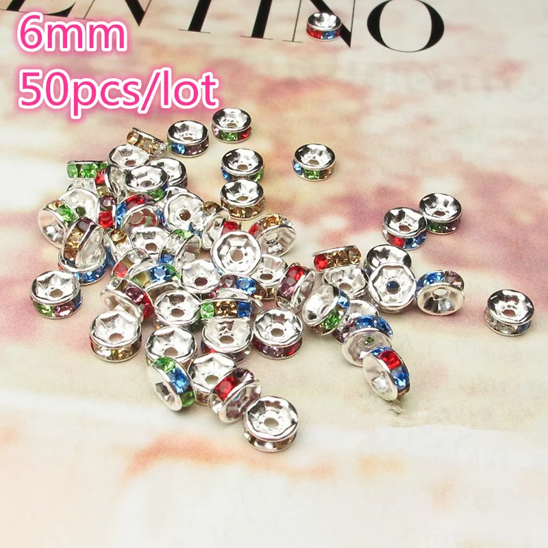 Rhinestone Spacers Beads Jewelry Making | Accessories Making Necklaces ...