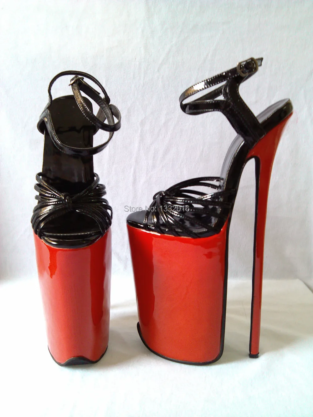 FULL GRAIN LEATHER Extreme high heel 30cm heel with around 16cm ...