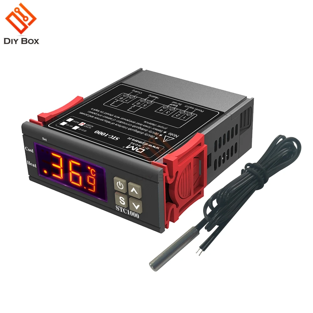 STC-1000 Digital Temperature Controller Digital LED Display DC 110V ...