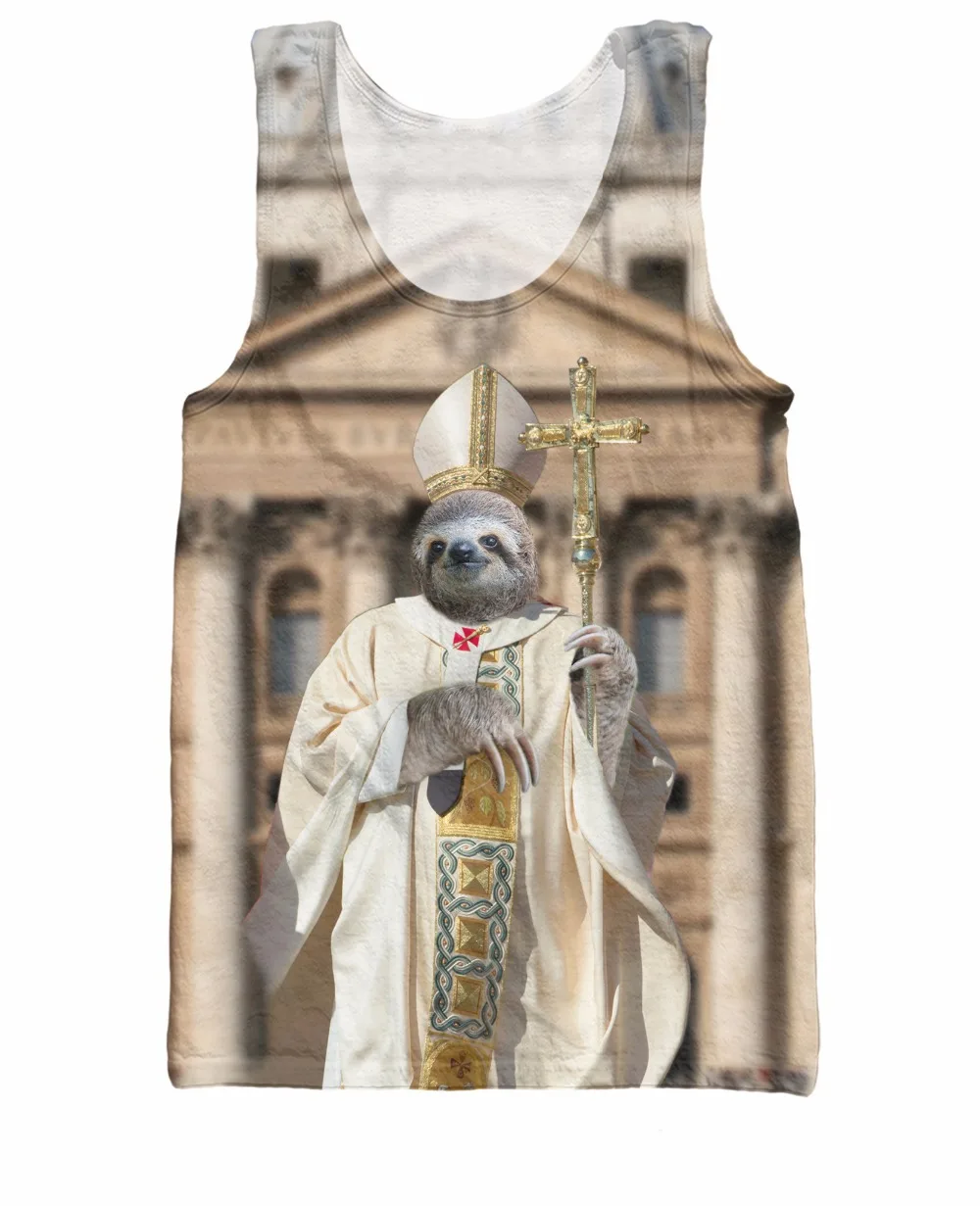 2015 New Arrive Bishop of Rome Sloth Pope Tank Top the Roman Catholic ...