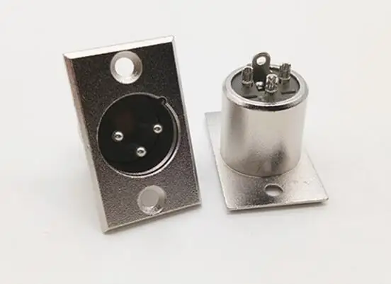 10pcs 3 pin plug and socket metal three core male and female audio and ...