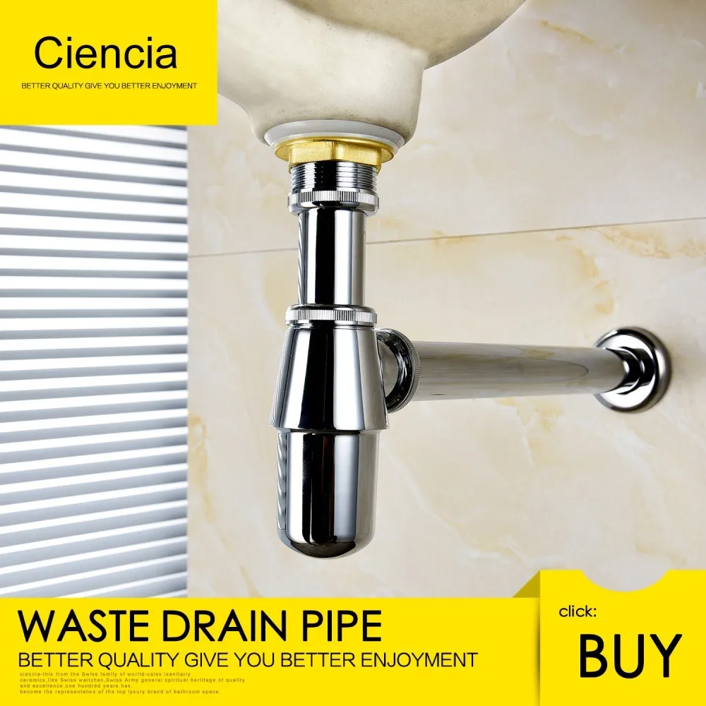 Ciencia-Brass-Chrome-Wall-mounted-Waste-Drain-Pipe-Basin-P-Trap ...